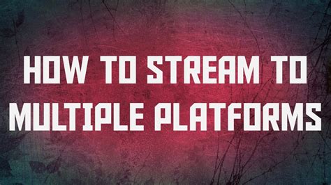 How To Stream To Multiple Platforms On OBS YouTube