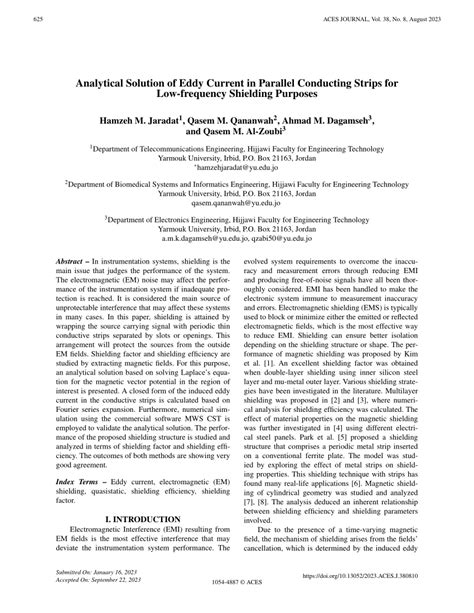 Pdf Analytical Solution Of Eddy Current In Parallel Conducting Strips For Low Frequency