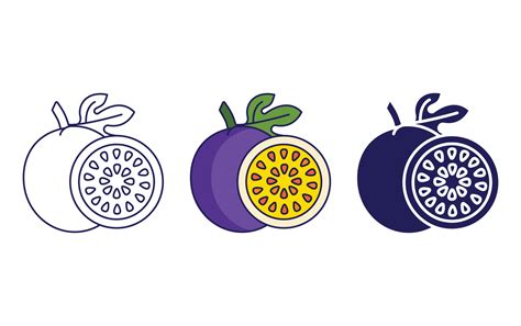 Passion Fruit Vector Icon 23081949 Vector Art At Vecteezy