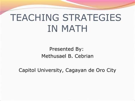 7 Effective Strategies For Teaching Elementary Math Ppt