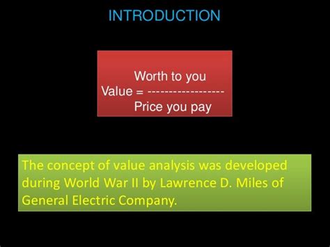 Value Analysis