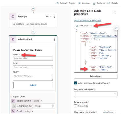 Copilot Studio Adaptive Cards And Variables NEIL PARKHURST