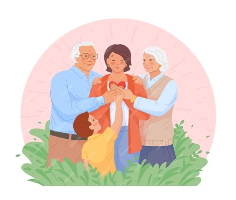 Armonía Familiar Apoyo Generación De Ayuda Humana Personas Tomados De La Mano Juntos Reunión