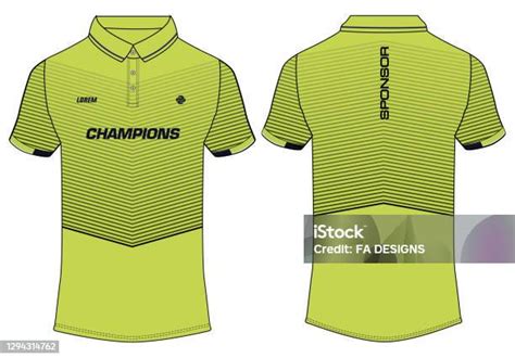 스포츠 폴로 칼라 티셔츠 저지 디자인 벡터 템플릿 축구 크리켓 축구 테니스 및 배드민턴 유니폼앞과 뒷면보기스포츠 저지 컨셉 형판에 대한 스톡 벡터 아트 및 기타 이미지