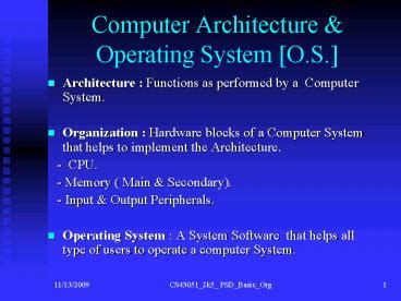 PPT Computer Architecture PowerPoint Presentation Free To View Id D B ODhlN
