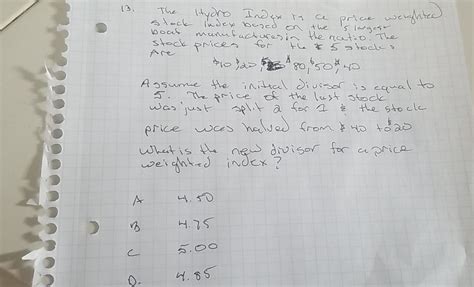 Solved 13 The Hydro Index Is Ce Price Weighted Shock Index