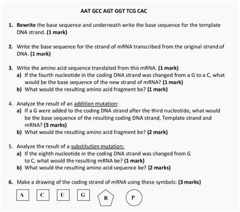 Solved Rewrite The Base Sequence And Underneath Write The Chegg Com