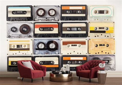 قیمت و خرید پوستر دیواری اتاق نوجوان پسرانه طرح نوار کاست های قدیمی و