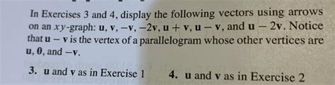 Solved In Exercises And Display The Following Vectors Chegg