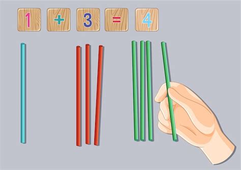 Free Vector Simple Math Addition With Sticks