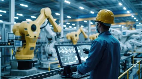 Engineer Monitoring Robotic Automation Aig Premium Ai Generated Image