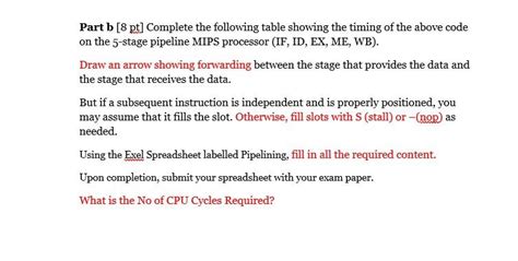 Solved Pt Pipelining Consider The Code Segment Chegg