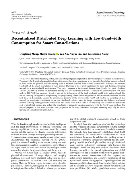 Pdf Decentralized Distributed Deep Learning With Low Bandwidth Consumption For Smart