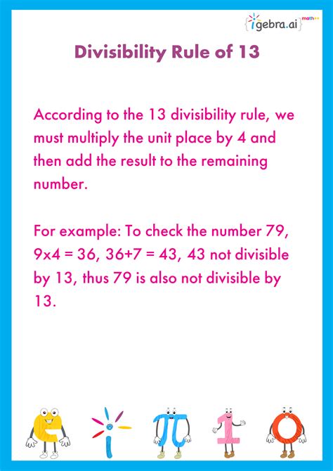 Divisibility Rule Of 13 In 2023 Divisibility Rules Math Concepts