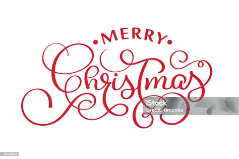 메리 크리스마스 빨간 필기 문자 비문 크리스마스 휴일 문구 브러시 스크립트 서 예 벡터 일러스트 레이 션과 타이 포 그래피 배너 가리기에 대한 스톡 벡터 아트 및 기타
