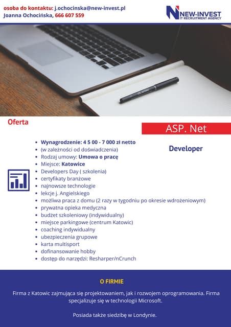 Asp Net Developer Katowice Pdf