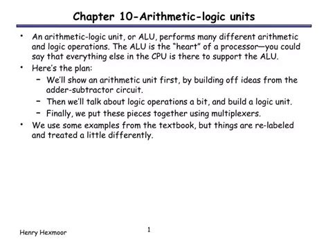 Ppt Chapter 10 Arithmetic Logic Units Powerpoint Presentation Free Download Id1465274