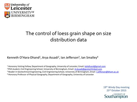 Pdf The Control Of Loess Grain Shape On Size Distribution Data