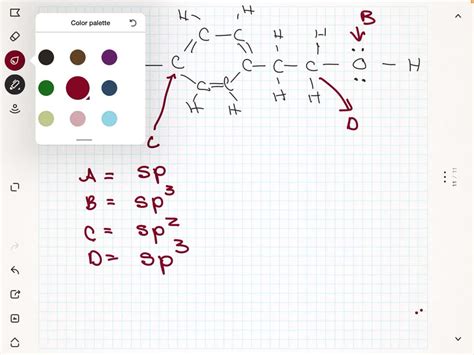 Solved In The Structure Above The Hybridization Of The Atom Indicated By A Is The