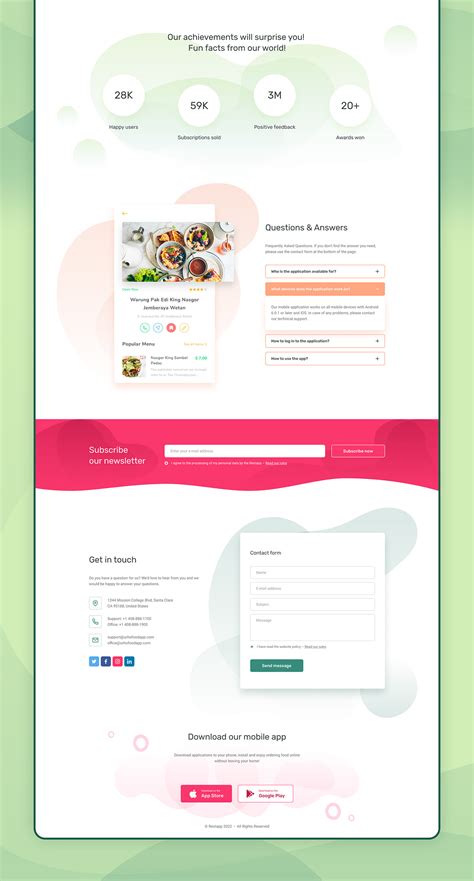 Restapp Landing Page Ui Figma Template On Behance