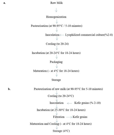 Production Of Kefir A With Lyophilized Culture B With Kefir Grains