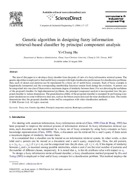Pdf Genetic Algorithm In Designing Fuzzy Information Retrieval Based