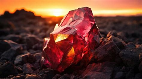 Premium Photo A Photo Of A Raw Ruby Crystal Volcanic Rock Backdrop