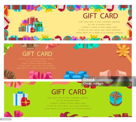 프레임과 상자가 있는 기프트 카드 컬러풀한 포스터 0명에 대한 스톡 벡터 아트 및 기타 이미지 0명 개체 그룹 다중 색상