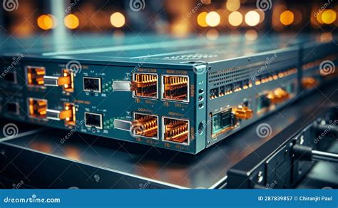 Computer Equipment In Row Secure Network Connection Stock Image Image Of System Farm 287839857