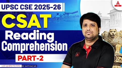upsc cse 2025 csat reading comprehension part 2 by imitiyaz sir