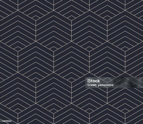 Hexagonal Cell Structure Outline Art Seamless Pattern Vector Abstract
