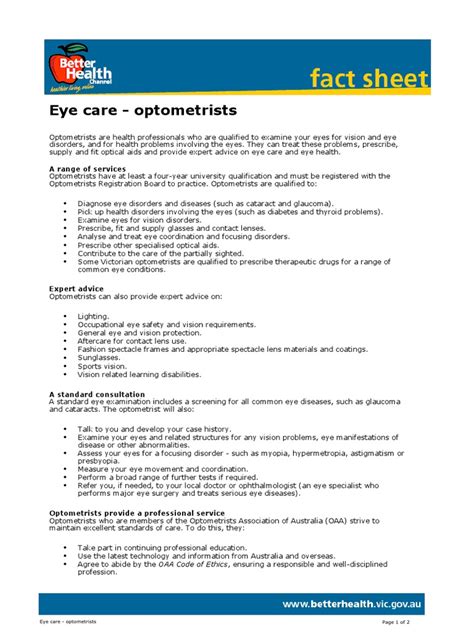 Eye Care Optometrists Pdf Download Free Pdf Optometry Human Eye