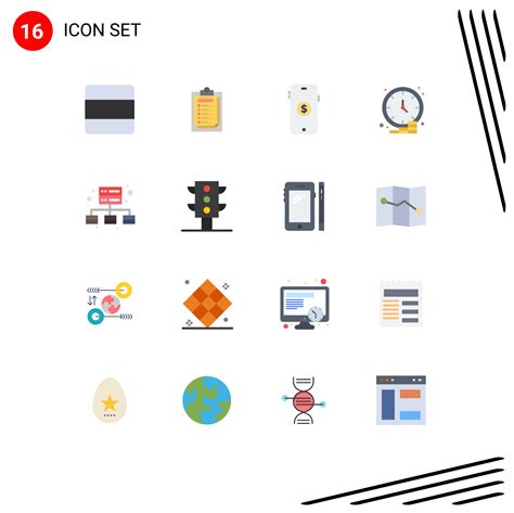 16 User Interface Flat Color Pack Of Modern Signs And Symbols Of Business Money Ecommerce Dollar
