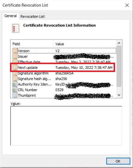 Crl Interval Security Spiceworks Community