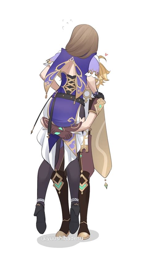 Aether And Lisa Genshin Impact Drawn By Yuushiba Danbooru