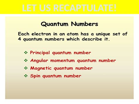 Quantum Numbers Class 11 Ppt For Chemistry Pptx