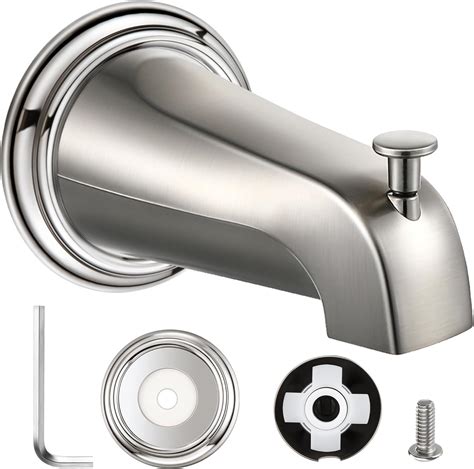 Dreyoo Slip On Diverter Tub Spout With Metal Cover Ring And Foam Gasket