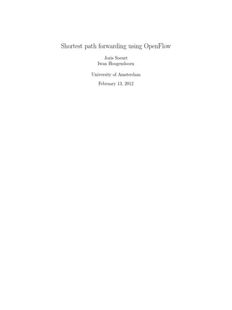 Shortest Path Forwarding Using Openflow Pdf Pdf Network Switch Routing