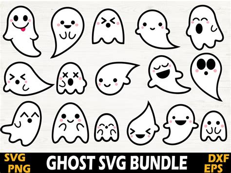 Cute Ghosts Svg Bundle Cute Ghost Png Ghost Svg Png Etsy