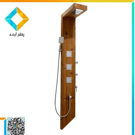 خرید و قیمت پانل دوش سنی پلاست مدل آزوریت با بدنه ترمووود طلایی کد