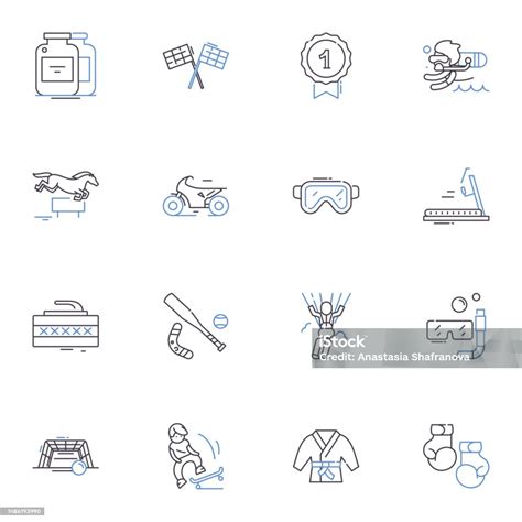 전투 스포츠 라인 아이콘 컬렉션입니다 권투 Mma 레슬링 유도 킥복싱 무에타이 가라테 벡터 및 선형 그림 태권도 크라브 마가 브라질 주짓수 개요 표지판 세트 아이콘에 대한