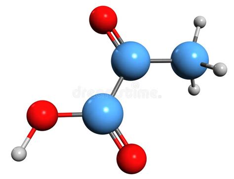 3d Image Of Pyruvic Acid Skeletal Formula Stock Illustration