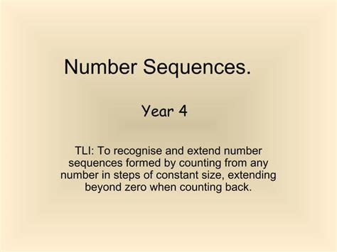 Number Sequences PPT
