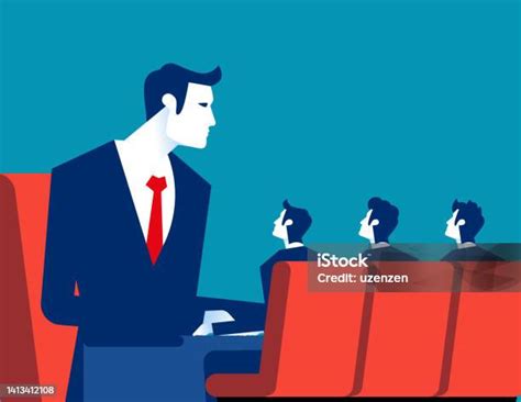 소규모 면접 후보자를 내려다 보는 사업주 플랫 비즈니스 벡터 일러스트 레이 션 경영자에 대한 스톡 벡터 아트 및 기타 이미지 경영자 경쟁 괴롭힘 Istock