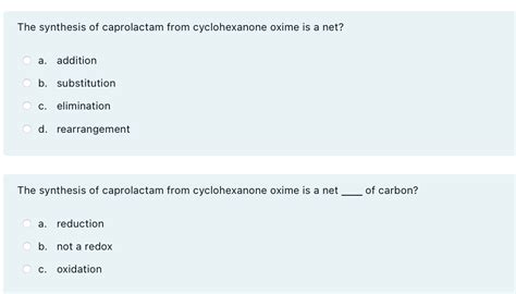 Answered The Synthesis Of Caprolactam From… Bartleby