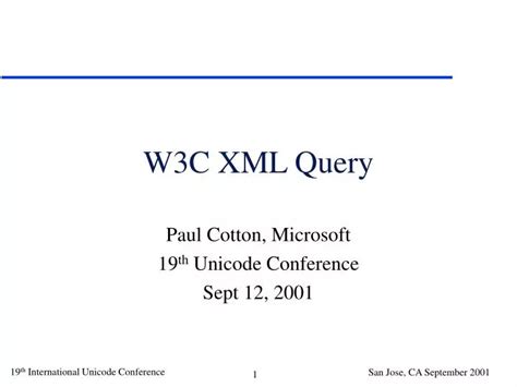 Ppt W3c Xml Query Powerpoint Presentation Free Download Id4749062
