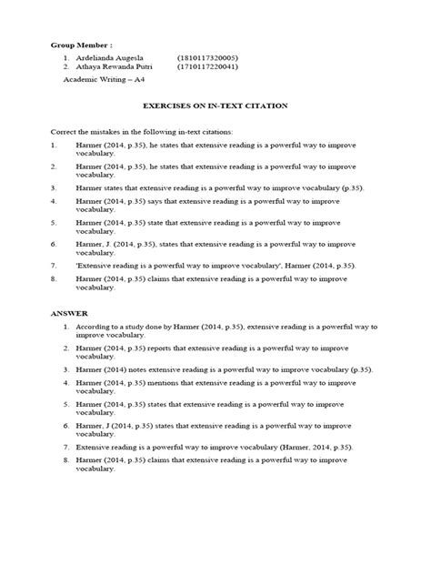 Academic Writing In Text Citation Pdf