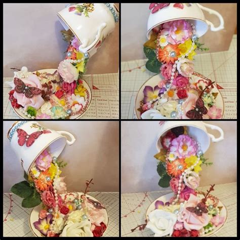 Cup And Saucer Flower Arrangement Crafts Flower Arrangements Cup And Saucer