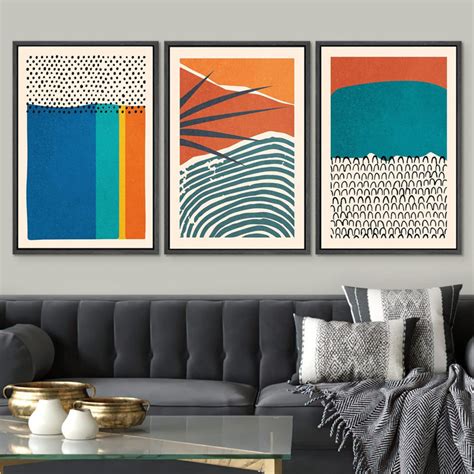 idea4wall abstract vibrant color blocks vibrant tropical palm leaf