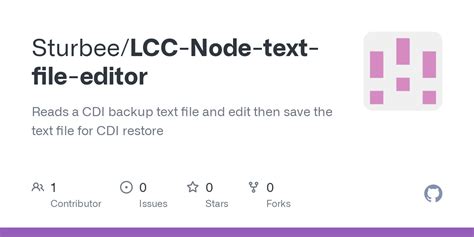 Github Sturbeelcc Node Text File Editor Reads A Cdi Backup Text File And Edit Then Save The